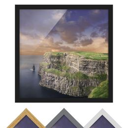 Bild mit Rahmen Cliffs Of Moher - gerahmte Wandbilder Print Strand Natur Wohnzimmer Schlafzimmer Bad Badezimmer K&uuml;che Flur Esszimmer Gr&uuml;n