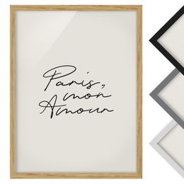 Bild mit Rahmen Spruch Paris mon Amour