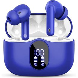 Btootos Bluetooth 5.3 Sport 4 Mikrofon LED-Anzeige HiFi Stereo wireless In-Ear-Kopfhörer (Kristallklare Anrufe