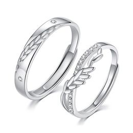 AquaBreeze Partnerring Ring Silber für Damen Herren Verstellbar Ringe Set (2-tlg.