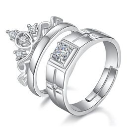 AquaBreeze Partnerring Verlobungs Ehering Romantisches Paar Ring Liebhaber (Ringe Für Frauen Männer Kristall Zirkon