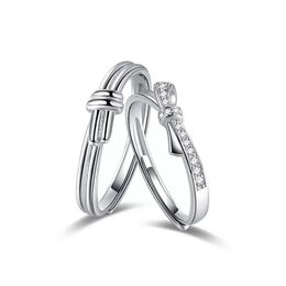 AquaBreeze Partnerring 925 Sterling Silber Damen & Herren Offen Verstellbar Partnerringe (2-tlg.