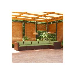 vidaXL Gartenlounge-Set, braun|grün