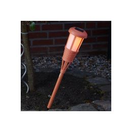 MARELIDA LED Gartenfackel LED Solar Garten Fackel Flamme Feuereffekt 61cm Wegleuchte orange