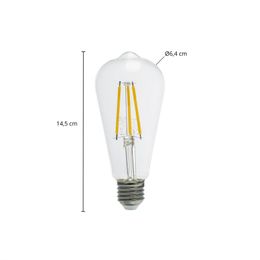 ARCCHIO LED-Rustikalampe klar E27 3,8W 2700K 806lm