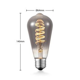 LUCANDE LED-Lampe E27 ST64 4W 1.800K dimmbar smoke