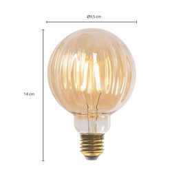 LUCANDE E27 3,8W LED G95 2700K 340lm Rillen amber 2er