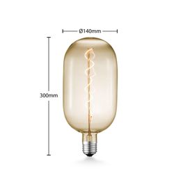 LUCANDE LED-Lampe E27 T140 4W 2.700K dimmbar amber