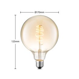 LUCANDE LED-Lampe E27 G125 4W 2.700K dimmbar amber