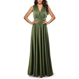 FIDDY Abendkleid Damenkleider –Lange Abendkleider–Rückenfreie Kleider mit V-Ausschnitt