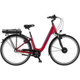 FISCHER BIKE E-Bike FISCHER FAHRRAD "CITA 1.0 317" E-Bikes Gr. 44 cm, 28 Zoll (71,12 cm), rot (rot glänzend) E-Bikes