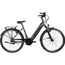 Zündapp E-Bike ZÜNDAPP "X600" E-Bikes Gr. 50 cm, 28 Zoll (71,12 cm), grau (grau, gelb) E-Bikes