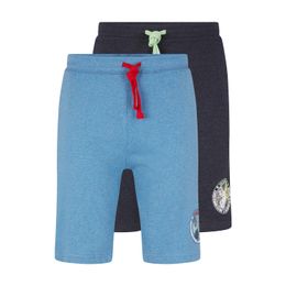 Tom Tailor Herren Zweierpack Bermudashorts mit Logo Print, blau, Logo Print, Gr. 48/S