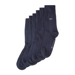 Tom Tailor Damen Basic Socken im Sechserpack, blau, Gr. 39-42