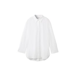 Tom Tailor Damen Unifarbene Bluse mit TENCEL(TM) Lyocell, weiß, Uni, Gr. 38