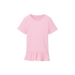 Tom Tailor Mädchen T-Shirt mit recyceltem Polyester, rosa, Uni, Gr. 92/98