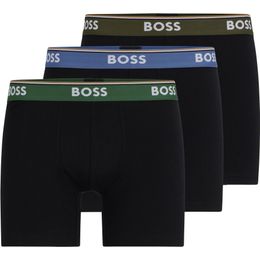 BOSS Boxershorts, 3er-Pack, Logo-Bund, für Herren, schwarz, XL