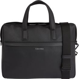 Calvin Klein Laptoptasche, Reißverschluss, Emblem, schwarz