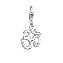 NENALINA Charm-Einhänger Om Symbol Anhänger Yoga 925 Silber