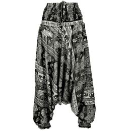 Guru-Shop Relaxhose Pluderhose mit Elefanten-Print