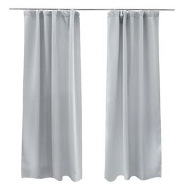 Vorhang mit Kräuselband | verdunkelnd 140 x 245cm, silber-weiß | 1er Pack | VICTORIA M