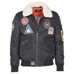 Bomberjacke Top Gun "TG23003" Gr. 52 (L), schwarz Herren Jacken