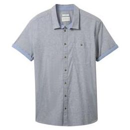 Tom Tailor Herren Plus - Oxford Kurzarmhemd, blau, Uni, Gr. 5XL