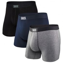 SAXX - Vibe Super Soft Boxer Brief 3-Pack - Kunstfaserunterwäsche Gr L grau