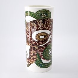 TK Maxx Weiße Vase in Zylinderform mit Schlangendruck 36x16cm