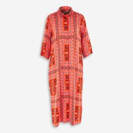 TK Maxx Orangefarbenes gemustertes Maxikleid