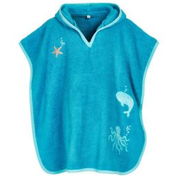 Playshoes - Kid's Frottee-Poncho Meerestiere - Surf Poncho Gr L blau