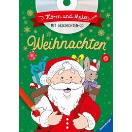 RAVENSBURGER VERLAG Hören und Malen: Weihnachten mit Geschichten-CD - Sabine Schöning, Kartoniert (TB)