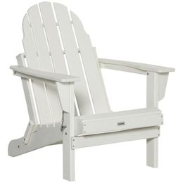 Outsunny Gartenstuhl mit tiefem Sitz weiß (Farbe: weiß)
