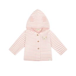 Steiff - Strickjacke WELLNESS gestreift in silver pink, Gr.56