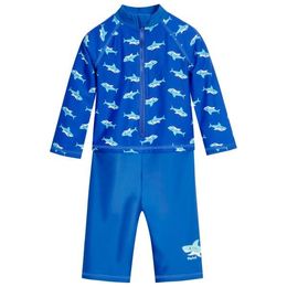 Playshoes - Kid's UV-Schutz Einteiler Hai L/S - Lycra Gr 62/68 blau