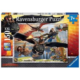 RAVENSBURGER VERLAG Ravensburger Kinderpuzzle - 10015 Drachenzähmen leicht gemacht - Dragons-Puzzle für Kinder ab 7 Jahren, mit 150 Teilen im XXL-Format