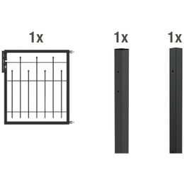 Alberts Zauneinzeltür Madrid, Breite: 100 cm, Höhe 80 und 100 cm, feuerverzinkt, grau