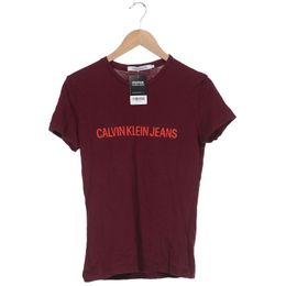 Calvin Klein Jeans Damen T-Shirt, bordeaux, Gr. 36