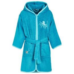 Playshoes - Kid's Frottee-Bademantel Meerestiere - Bademantel Gr 86/92 blau