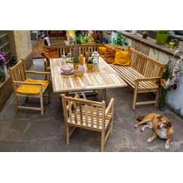 SAM® Gartenmöbel Set 4tlg mit Eckbank Teak Gartentisch ausziehbar 120-170 cm MADERA/CARACAS