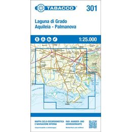 Tabacco Karte N.301 Laguna di Grado - Aquileia - Palmanova - 1:25.000
