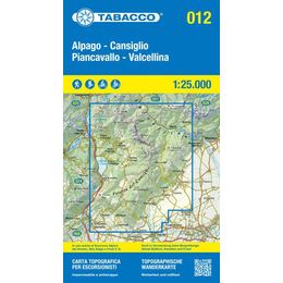 Tabacco Karte N.012 Alpago - Cansiglio - Piancavallo - Valcellina - 1:25.000