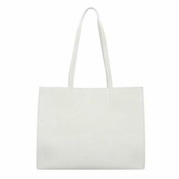 Patrizia Pepe New Shopping Shopper Tasche Leder 37,5 cm off white