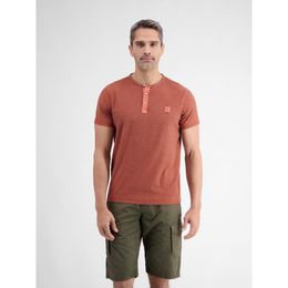 Lerros Henleyshirt »Gestreiftes Serafino-Shirt für Herren« DEEP CORAL RED S S Finelinerstreifen-Optik