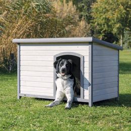 Trixie Hundehütte Classic aus Kiefernholz, L: 116 × 82 × 79 cm, grau