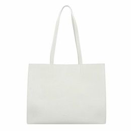 Patrizia Pepe New Shopping Shopper Tasche Leder 37.5 cm off white