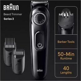 Braun Barttrimmer 3 BT3410, Bartschneider schwarz Anwendung: Trocken Stromversorgung: Akkubetrieb Schnittlängen: Einstellbar, 40 Längen Bereich: 0,5 - 20 mm