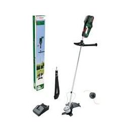 Bosch Akku-Rasentrimmer Advanced Brushcut 36V-23-750, 36Volt grün/schwarz, Li-Ionen Akku 2,0Ah, POWER FOR ALL Leistung/Spannung: Akku-Betrieb, 36Volt Max. Schnittbreite: 33 cm Stiel / Griff: Verstellbarer Zweithandgriff Betriebsart: Akku