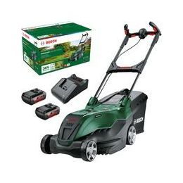 Bosch Akku-Rasenmäher AdvancedRotak 36V-40-650, 36Volt grün/schwarz, 2x Li-Ionen Akku 2,0Ah, POWER FOR ALL Leistung: Akku 36 Volt, 2 Ah (72 Wh) Schnittbreite: 40 cm Schnitthöhe: 7-stufig, 25 bis 80 mm Empf. Rasenfläche: bis 650 m²