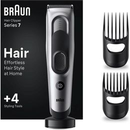 Braun HairClipper HC7390, Haarschneider silber/schwarz Anwendung: Trocken Stromversorgung: Akkubetrieb Schnittlängen: Einstellbar Bereich: 3 - 35 mm